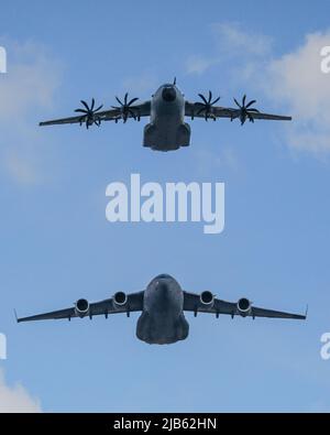 Lockheed C-130 Hercules and C-17 Globemaster at RAF Brize Norton Stock ...