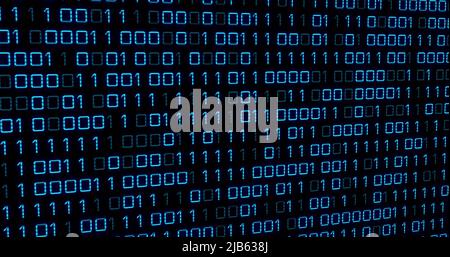 Image of blue binary code changing on black background Stock Photo - Alamy