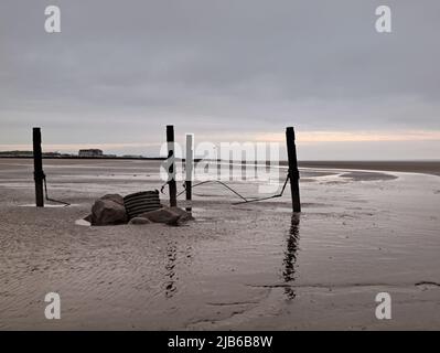 Beaches Hotel and derelict marker Barkby Beach nr Pontins Prestatyn ...