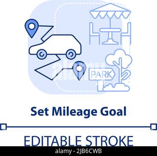 Set mileage goal concept icon Stock Vector Image & Art - Alamy