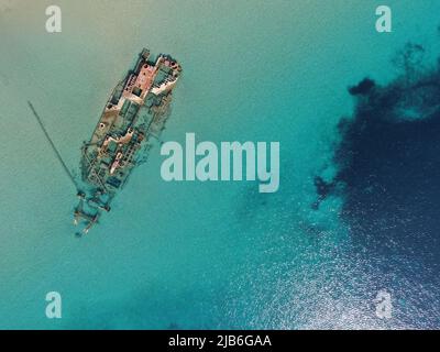 shipwreck of epanomi in halkidiki greece with drone Stock Photo - Alamy
