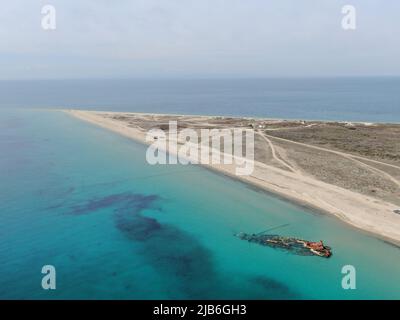 shipwreck of epanomi in halkidiki greece with drone Stock Photo - Alamy