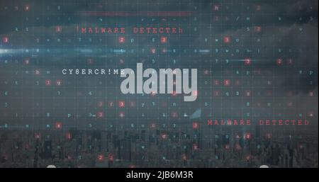 Image of cyber attack warning over globe, scope scanning and data processing Stock Photo - Alamy