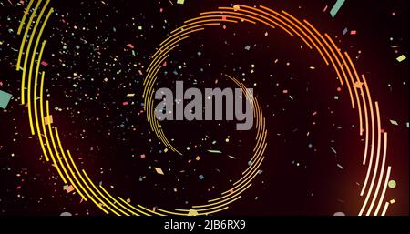 Image of lights and geometrical shapes over black background Stock ...