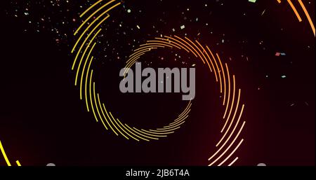 Image of lights and geometrical shapes over black background Stock ...