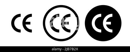 Vector CE mark, Vector CE symbol on black and white backgrounds Stock ...