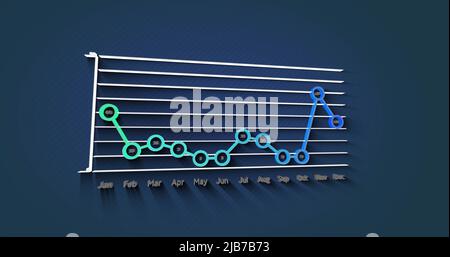 Image of graph and months on navy background Stock Photo - Alamy