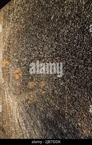 Smashed crazed broken glass double glazed window Stock Photo - Alamy