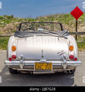 Austin-Healey 3000 rear bumper and name badge Stock Photo - Alamy