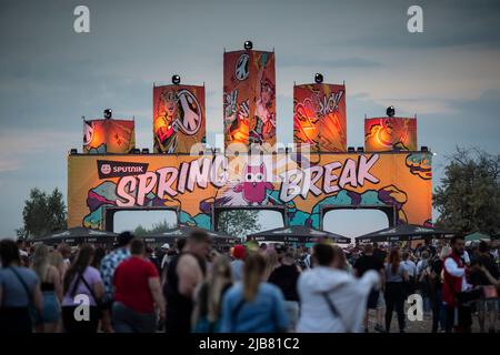 Bitterfeld Wolfen, Germany. 03rd June, 2022. Rapper Finch is on stage ...