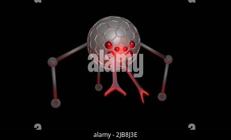 Nanobots , micro-robotics. Miniature robots repairing technology. 3d ...