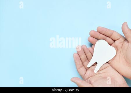 Concept of tooth or oral care, top view Stock Photo - Alamy