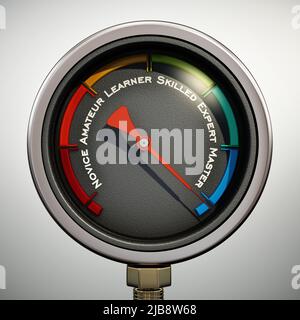 Pressure valve with skill levels ranging from novice to master. 3D ...