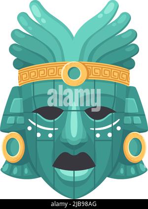 Maya civilization cartoon composition with isolated image of ancient ...