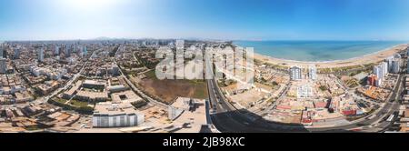 360 view panoramic of the Great Bay of Lima, cliff and the Costa Verde ...