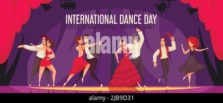 International Dance Day Illustration with Professional Dancing ...
