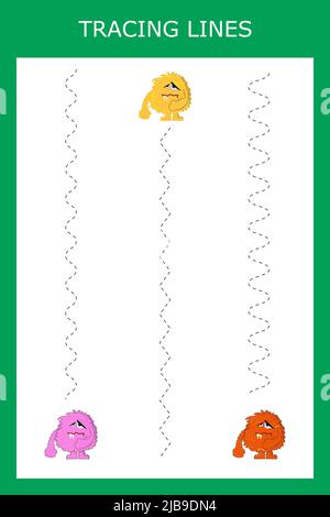 Preschool worksheet for practicing fine motor skill Stock Photo - Alamy