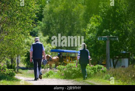 Heber, Germany. 04th June, 2022. A group of motorcyclists start in the ...