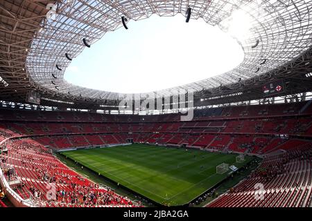 General view of Puskas Arena Stadium during training session ahead UEFA ...