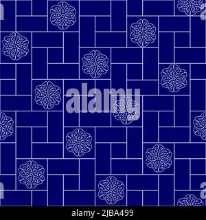 Seamless blue tile texture. Repeating brick pattern for kitchen floor ...
