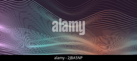 Futuristic fine lines. Abstract geometric background. Wide future ...