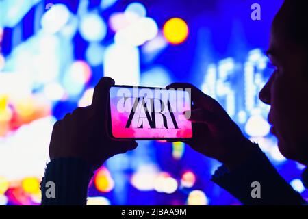 Brazil. 4th June, 2022. In this photo illustration, a silhouetted woman ...
