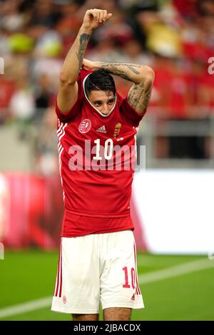 Hungary's Dominik Szoboszlai celebrates after scoring during the UEFA ...