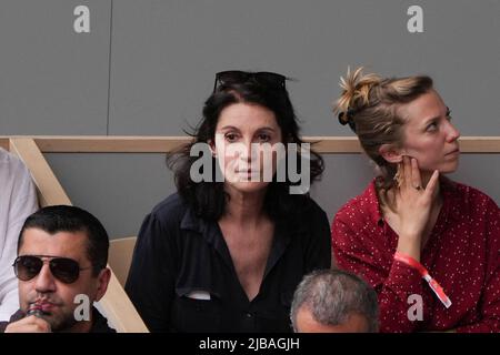 Zabou Breitman, Julie Peigne in the stands during French Open Roland ...