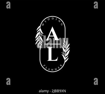 AL Initials letter Wedding monogram logos collection, hand drawn modern ...