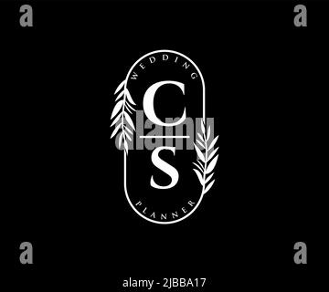CS Initials letter Wedding monogram logos template, hand drawn modern ...