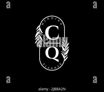 CQ Initials letter Wedding monogram logos template, hand drawn modern ...