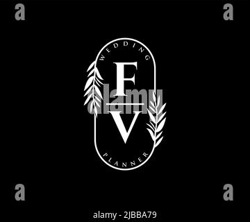 FV Initials letter Wedding monogram logos template, hand drawn modern ...