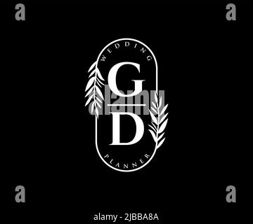 GD Initials letter Wedding monogram logos collection, hand drawn modern ...