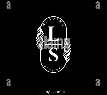 LS Initials letter Wedding monogram logos template, hand drawn modern minimalistic and floral ...