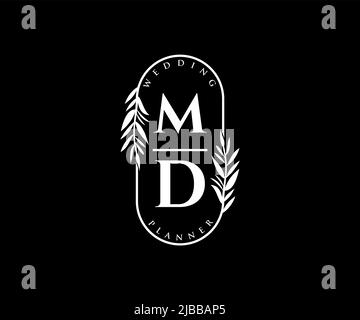 MD Initials letter Wedding monogram logos collection, hand drawn modern ...