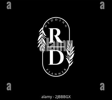 RD Initials letter Wedding monogram logos template, hand drawn modern ...