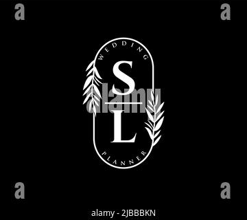 SL Initials letter Wedding monogram logos collection, hand drawn modern ...