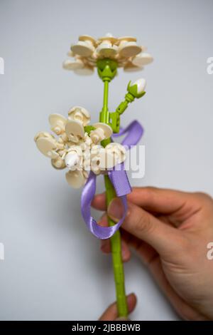 A flower made of children's blocks Stock Photo - Alamy