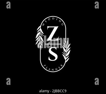 ZS Initials letter Wedding monogram logos collection, hand drawn modern ...