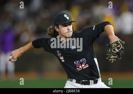 Southern Miss pitcher Garrett Ramsey (32) and Southern Miss catcher ...