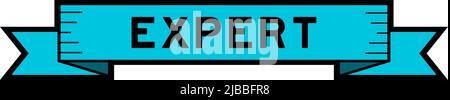 Ribbon label banner with word expert in red color on white background ...