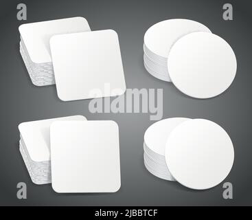 Circle beer coaster. Empty white mockup. Pprotection coaster for beer ...