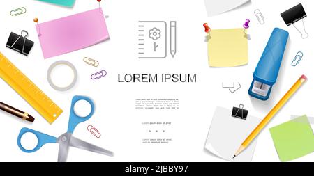 Document paper scissor and adhesive tape design, Creativity artk theme ...