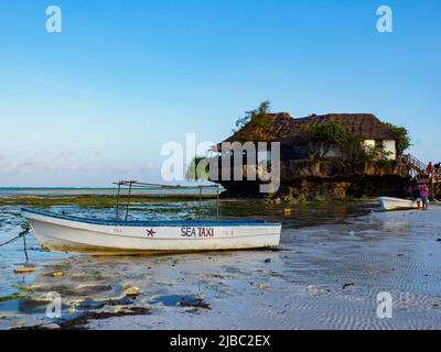 Michamvi, Tanzania - Feb, 2021: Famous 'The Rock' restaurant built on ...