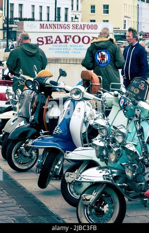Local Scooter club Platinum Jubilee ride out in Margate Kent UK Stock ...
