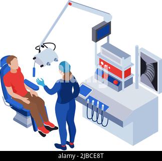 ENT clinic, otolaryngology vector illustration. Cartoon tiny ...