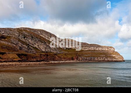 The striking headland of Great Orme (Y Gogarth) jutting into the Irish ...