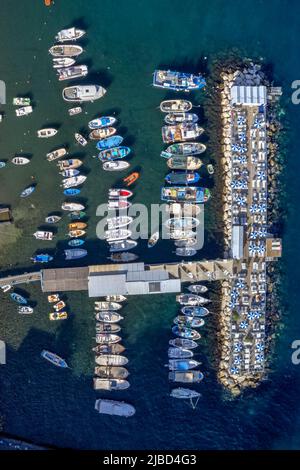 Aerial view of Tony's Beach in Sorrento, Italy on a summer day Stock ...