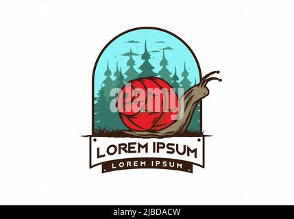 Big wild snail creeping in the forest illustration design Stock Vector ...