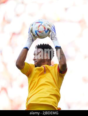 Pedro Gallese of Peru during friendly match between Senegal and Peru at ...